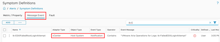 VMware Aria Operations for Logs Alerts as Symptoms in Aria Operations ...